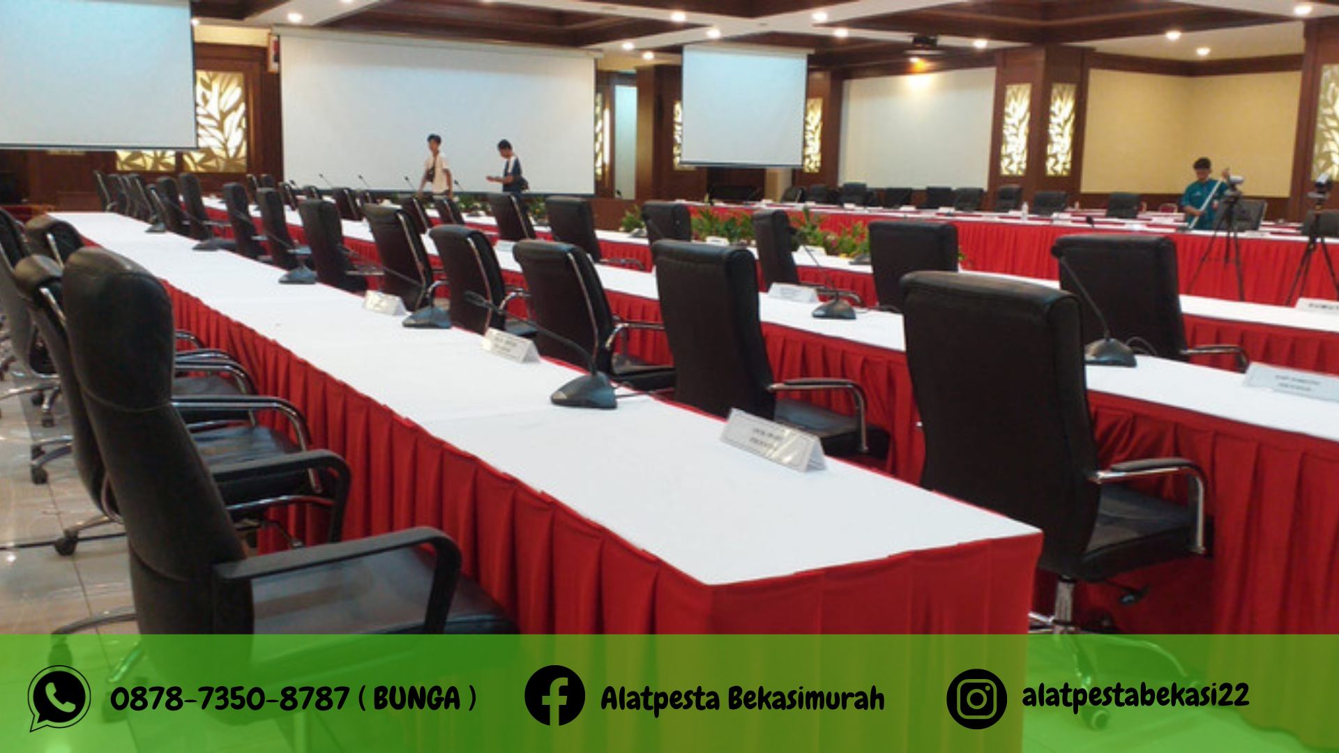 Sewa Long Table Cover Merah Skirting Siap Setting | Pusat Sewa Meja ...